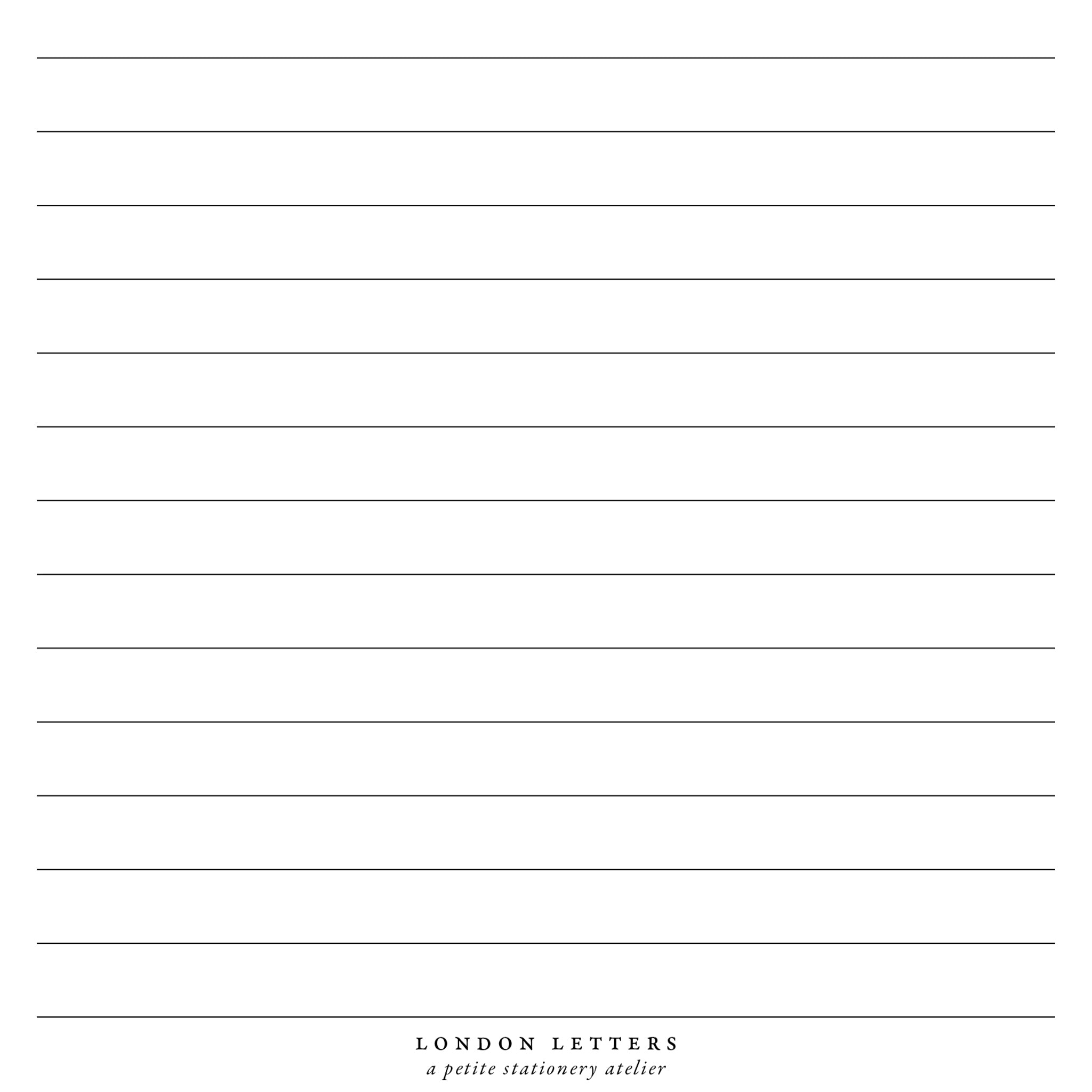 Letter Writing Line Guide - PDF Download – London Letters